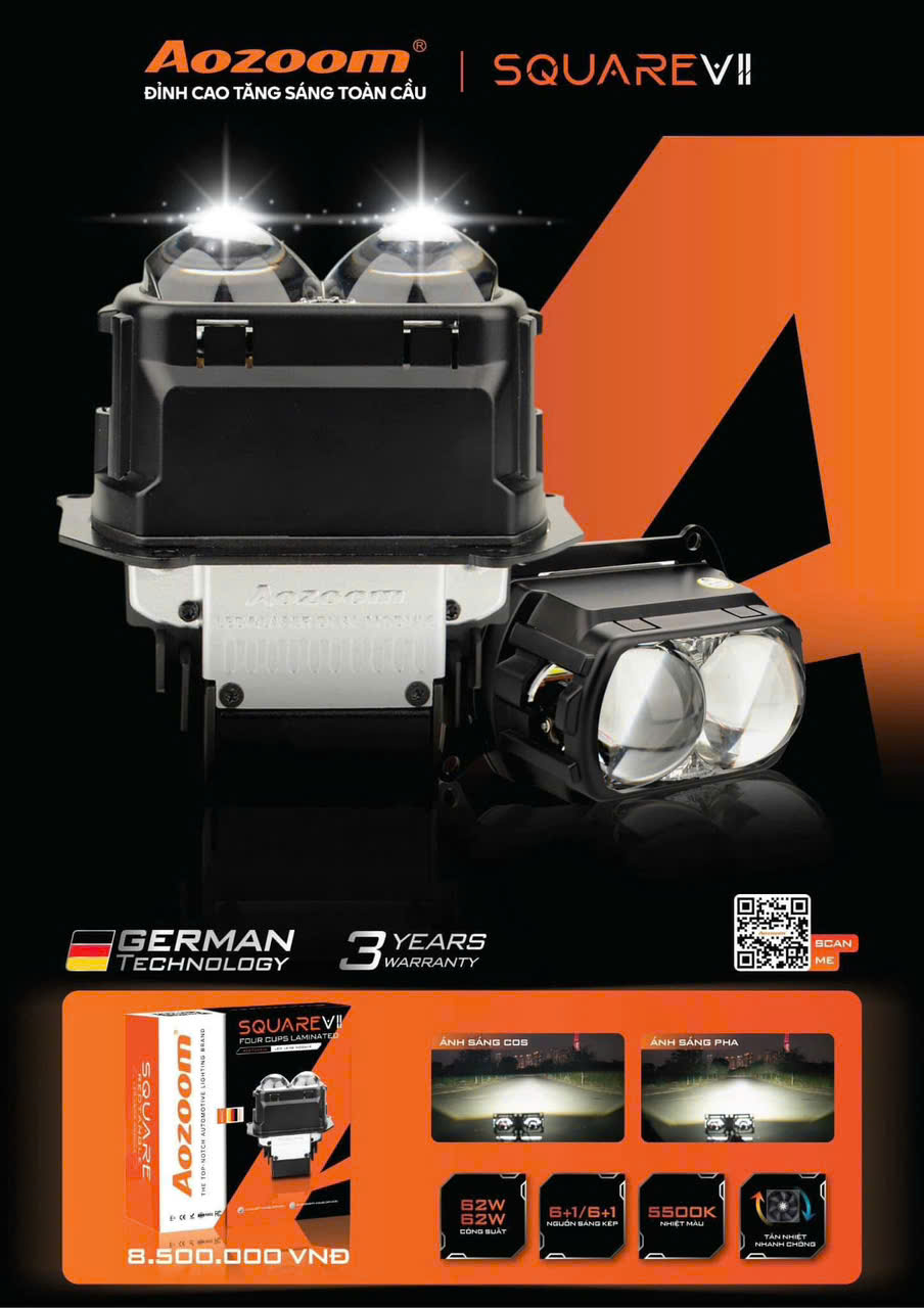 Đèn Bi LED Aozoom SQUARE V III | Phúc An Car